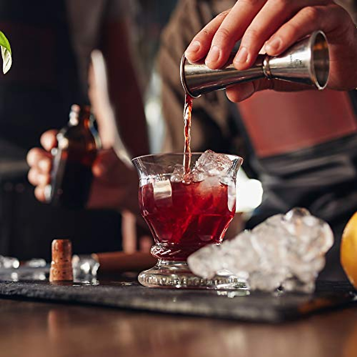 Double Cocktail Jigger with Measurements Inside(OZ&ML) Stainless Steel Bar Measuring Jigger 2 oz 1 oz Bar Tool Shot Japanese Jigger for Bartending by Homestia