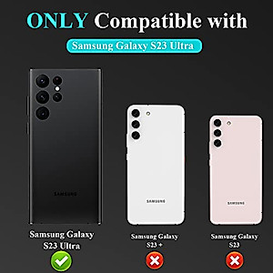 JDHDL for Galaxy S23 Ultra Case with Slide Camera Cover, Built-in Finger Ring Kickstand, Dual Layer Shockproof Protective Phone Case for Samsung Galaxy S23 Ultra 6.8" 2023 Release (Black)