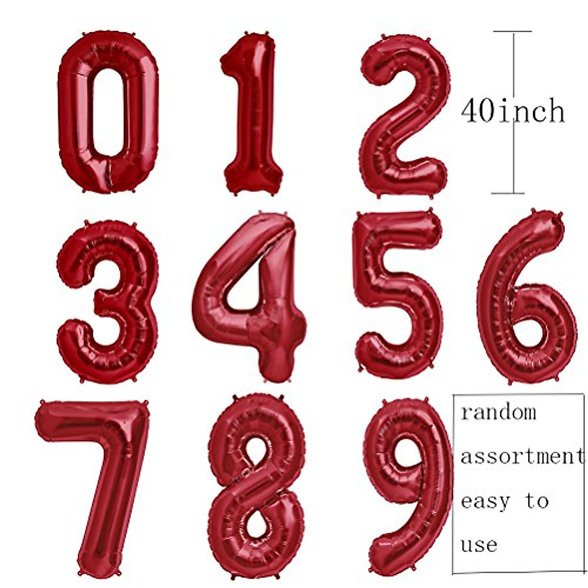 Tellpet Red Number 3 Balloon, 40 Inch