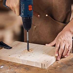 HUHOLE Spade Drill Bit Set, 13PC Flat Drill Bits for Wood, High Carbon Steel Paddle Bit Set with Threaded Tip and Hex Shank, 1/4-Inch to 1-Inch