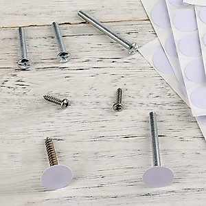 AIEX 870pcs PVC Screw Hole Stickers, 3 Sizes White Self-Adhesive Furniture Stickers for Wood Cabinet Shelve