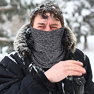 6 Pieces Winter Neck Warmer Gaiter Fleece Neck Gaiter Unisex Face Covering Lined Warm Cold Weather Scarf Wrap for Men Women (Classic Colors)