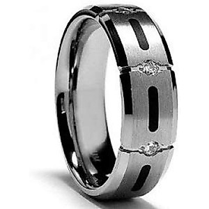 4 pc His and Her Wedding Ring Set - Wedding Rings - Wedding Ring - Engagement Ring - Cubic Zirconia Wedding Sets - CZ Engagement Rings - Wedding Ring Sets (Size His 08, Hers 09)