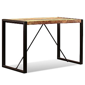 ULUYYUC Dining Table Solid Reclaimed Wood 47.2",Office Desks Patio Table Party Table Kitchen Tables Kitchen Furniture Outdoor Table for Living Room bar Bistro Kitchen Island