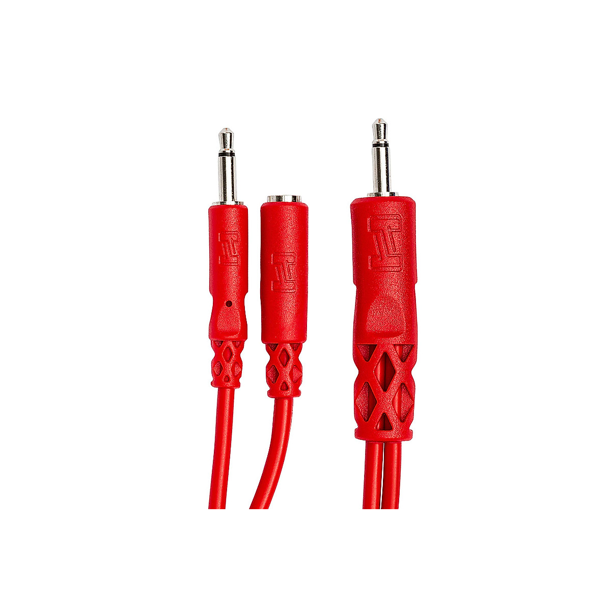 Hosa CMM-500Y-MIX 3.5 mm TS with 3.5 mm TSF Pigtail to 3.5 mm TS Hopscotch Patch Cables, Various Lengths (5 Pieces) & CMP-305 3.5 mm TS to 1/4" TS Mono Interconnect Cable, 5 feet