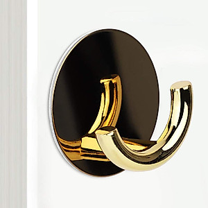 Yencoly Door Wall Hanger, Stainless Steel + Zinc Alloy Adhesive Hanger Hang Door Wall Kitchen Bathroom Kitchen Stand Storage Stainless Steel + Zinc Alloy Adhesive Hanger(Gold)