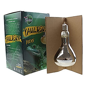 YauldSun 100W UVB UVA Reptile Basking Heat Light Bulbs Self-Ballasted UV Sun Lamp for Bearded Dragon Lizard Tortoise Turtle Amphibian 1 Pack