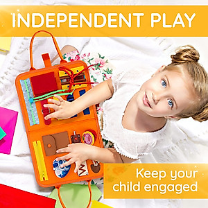 Baby Busy Board Montessori Toys for Kids - Baby Sensory Toys for Toddlers - Toddler Busy Board for 3+ Year Old - Baby Sensory Board Learning Toys Gift for 3+ Year Old Boys & Girls