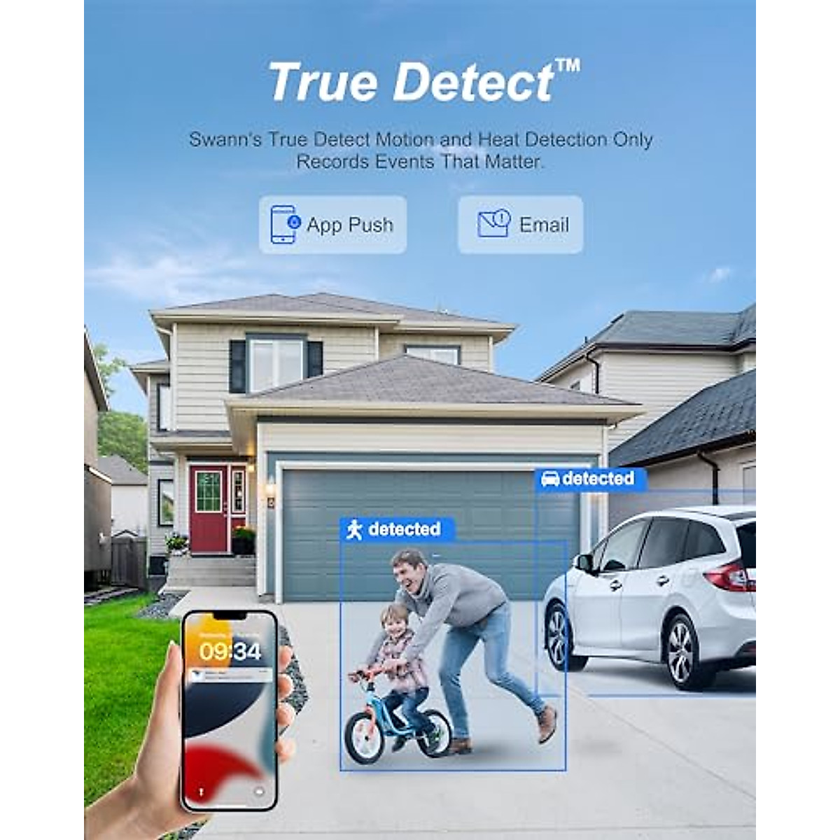 Swann 4K Master Security Camera System, 80° Wide Angle for Indoor/Outdoor Wired Home Surveillance, 8 Channel NVR with 2TB HDD, 4X Dome IP Cameras, Vandal-Resistant, Night Vision, True Detect,876804D