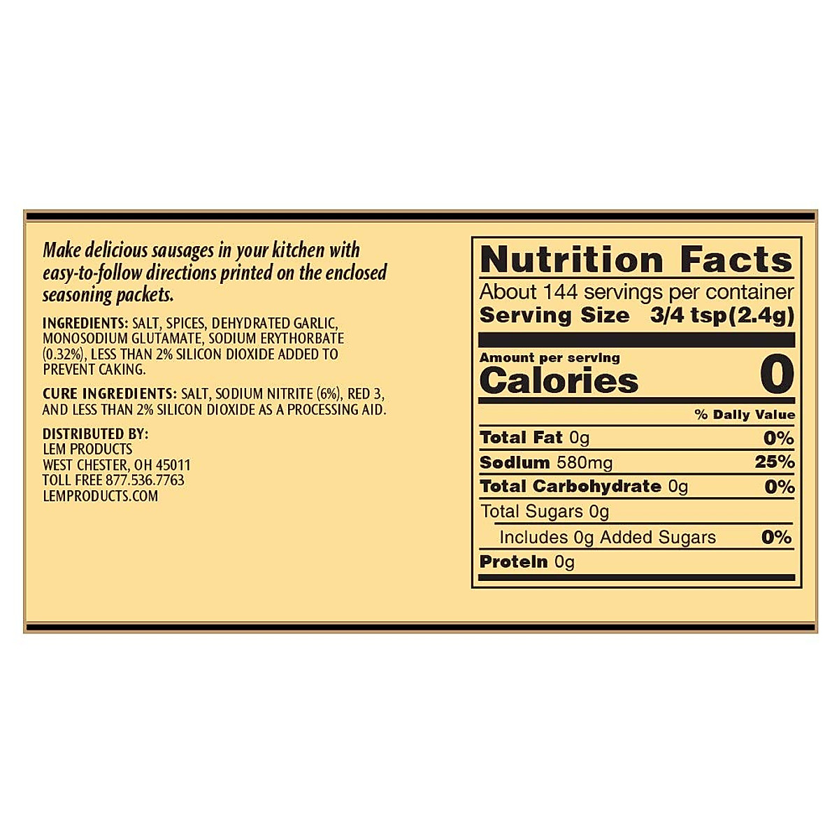 LEM Products Backwoods Trail Bologna Cured Sausage Seasoning Kit, Ideal for Wild Game and Domestic Meat, Seasons Up to 20 Pounds of Meat, 15.2 Ounce Package with Pre-Measured Cure Packet Included