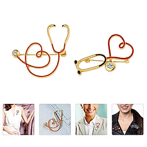 Brooch Pins Doctor Pins, 2pcs Enamel Lapel Pin Heart Shaped Schoolbag Pin Badges for Doctor Medical Students Clothing Bags