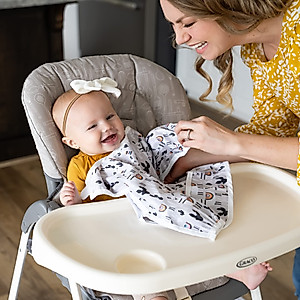 BABYBOET Splat Mat for Baby – Under High Chair Floor Mat Protects Wood, Vinyl and Carpet from Spills – Waterproof 4 Layer Baby Mat Bundle with Waterproof Matching Smock (51” x 51”)