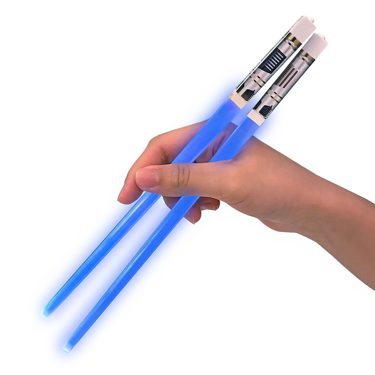 Everyday Delights LED Light Up LightSaber Chopsticks, 2 pairs (Red & Blue), Reusable Durable Eco-friendly Lightweight Portable BPA Free Food Safe Kitchen Dinner Party Utensil Tableware Toy Gift