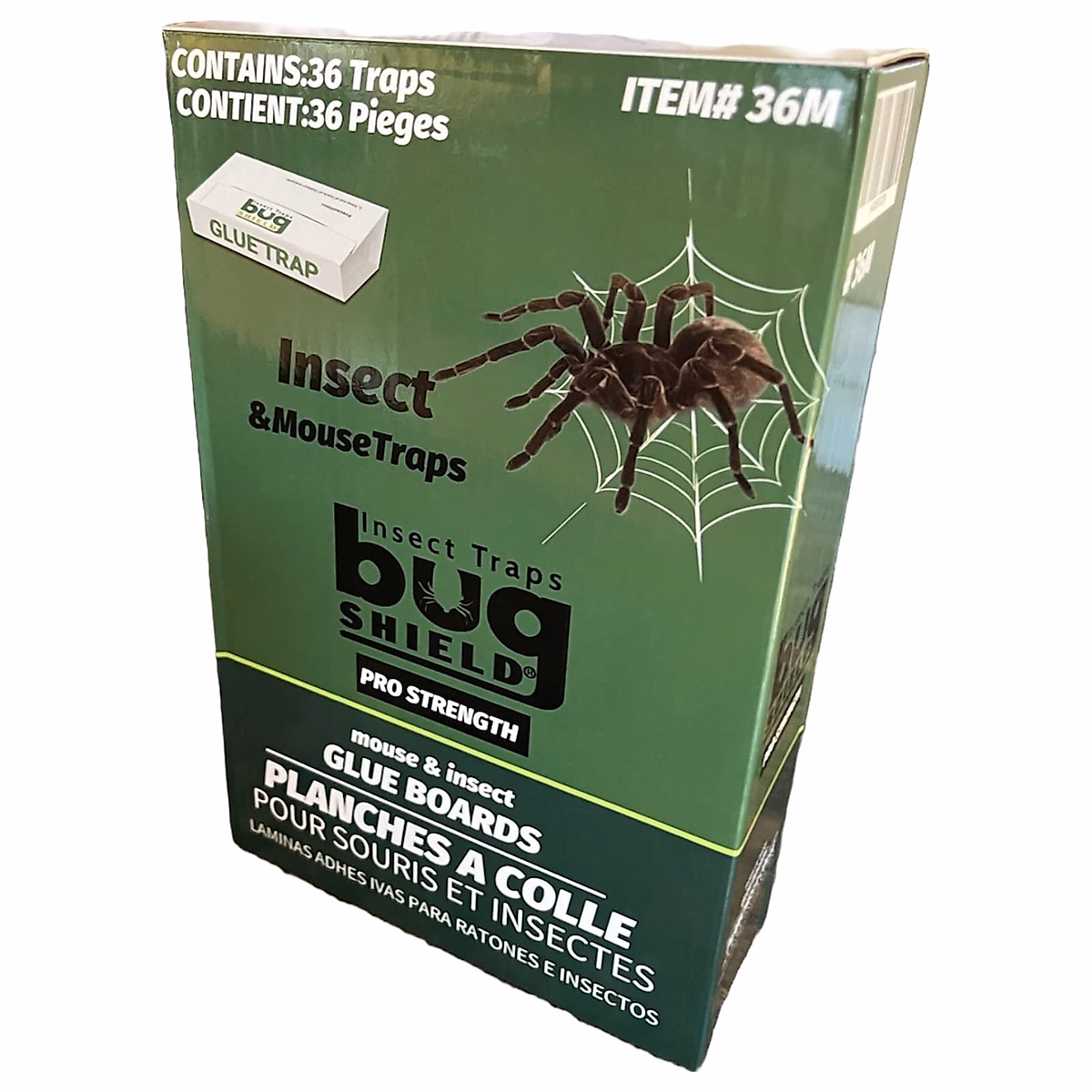 Bug Shield Sticky Glue Traps 36 Glue Boards, All Types of Incets, Spiders, Cockroaches, Ants, Cave Crickets, and More.Professional Strength Glue.