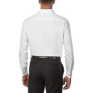 Calvin Klein Men's Regular Fit Non Iron Solid Shirt, White, 16.5" Neck 34"-35" Sleeve