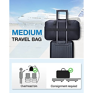 Travel Duffle Bag, BAGSMART 40L Gym Bag for Men with Shoe Bag, Carry On Weekender Overnight Bag with Multiple Pockets for Travel Essentials, Sports, Traveling(Black)