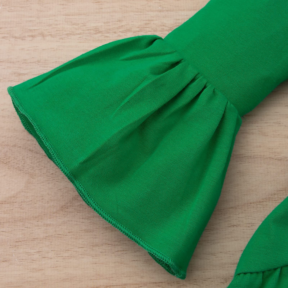 DUBASAM Kids Toddler Baby Girl St.Patrick's Day Outfit Pure Green Top Dress+Four Leaf Clover Pants with Scarf Clothes (Green+White, 9-12Months)