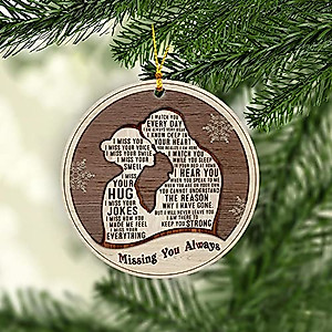 HYTURTLE My Love in Heaven Circle Ornaments, I Miss You Missing Always Circle Ceramic Ornament, Gifts for Loss of Husband, Memorial Husband in Heaven Ornament Gift for Widow On Christmas, 3' Inch