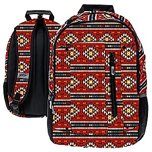 HOOEY Rockstar 20 Liter School Hiking Backpack Rain Cover Hat Strap Laptop Sleeve Hydro Pockets (Red/Black)