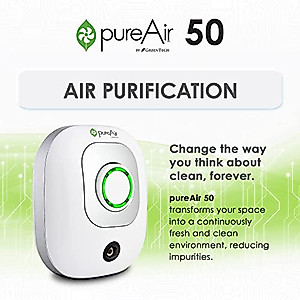 Greentech Environmental pureAir 50 - Portable Air Purifier and Air Cleaner, Air Purifiers for Home, Office, and Bedroom, For Spaces Up to 325 Square Feet, Neutralizes Tough Odors, Easy Set Up