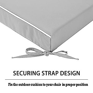 Maphissus Patio Chair Cushion 18 x 16 Inches Set of 2,Water Resistant Square Outdoor Chair Seat Cushions for Patio Garden Sofa Couch Furniture,Grey