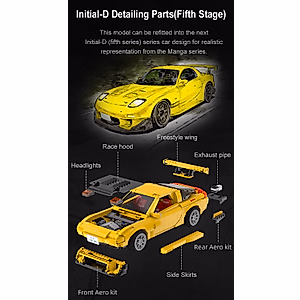 dOMOb Mazda RX-7 FD3S Car Building Kit – Initial-D 25th Anniversary – Realistic Model 1:12 Simulated Build – 1655 pcs Blocks – CaDA Bricks Toys for 8+ Age Kids & Adults – for Boys, Hobbyist, Collector