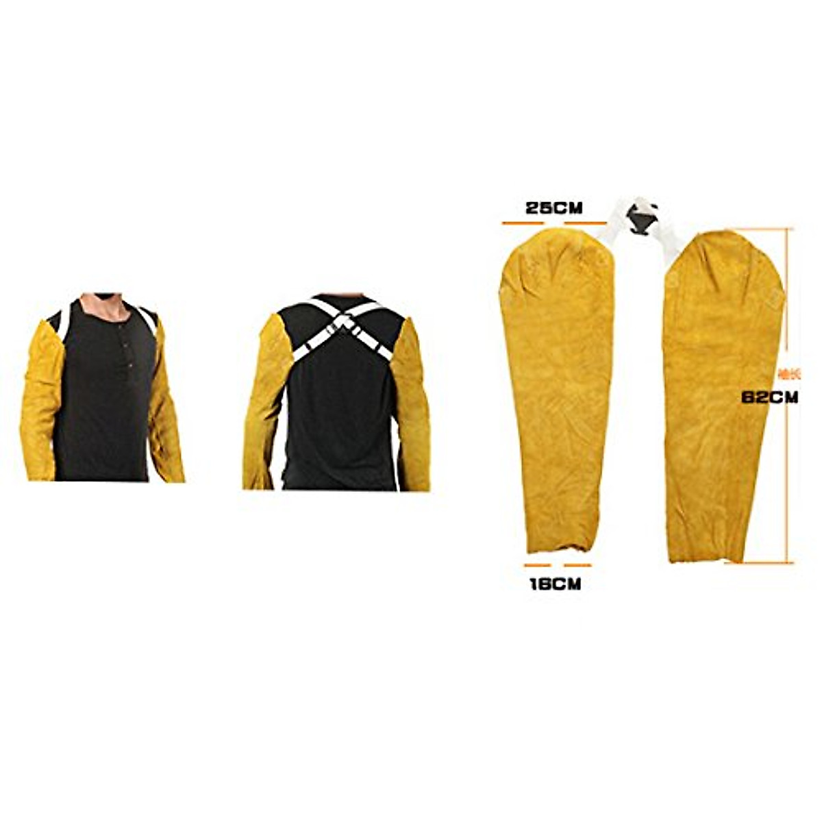 Joyutoy 24" Welders Sleeve Leather, Brown with Shoulder Extension,Heat Resistant (Sleeves 3)