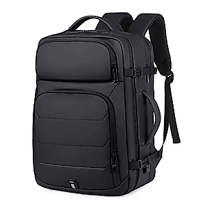 32L Travel Laptop Backpack for Men Fit 16 Inch Notebook, Flight Approved Carry On Suitcase Backpack, Expandable Large Luggage Backpack Water Resistant Weekender Overnight Daypack, Black