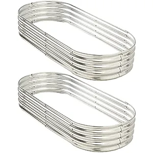 6 x 2.5 ft Raised Garden Bed Metal Elevated Planter for Vegetable Flower Herb (2pk)