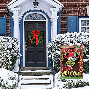 AnyDesign Christmas Garden Flag Vertical Double-Sided Waterproof Xmas Welcome Flag Funny Cartoon Character Outdoor Decorative Flag for Winter Holiday Farmhouse Lawn Patio, 12.5 x 18 Inch