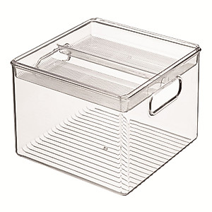 iDesign Linus 2-Piece Kitchen Drawer Organizer for Kitchen Utensils and Tools - Clear