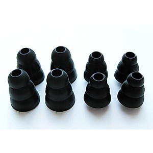 8pcs (M-SLB) Triple Flange Eartips Compatible with Westone W10 W20 W30 W40 W50 W60 UM PRO10 UM PRO20 UM PRO30 UM PRO50 UM1 UM2 UM2 RC UM3 UM3 RC UM3X UM3x RC 1 2 3 4 4R Adventure Alpha Beta Earphones