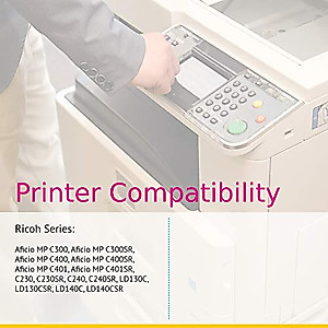 CS Compatible Toner Cartridge Replacement for Ricoh C300 841295 Black 841296 Cyan 841297 Magenta 841298 Yellow Color Laser Aficio MP C300 Aficio MP C300SR Aficio MP C400 Aficio MP C400SR 4 Color Set