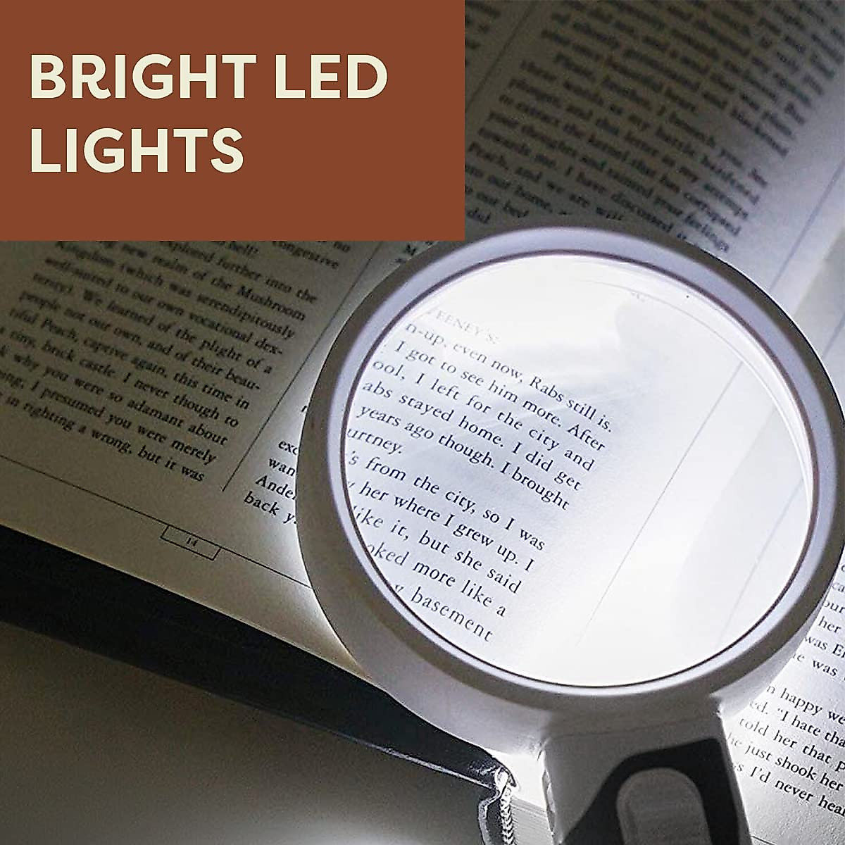 iMagniphy Powerful Magnifying Glass with Light- Senior Citizen Gifts- 5X & 10X Handheld Magnifying Glass with 2 Interchangeable Lenses- Lighted Magnifier for Seniors with Macular Degeneration