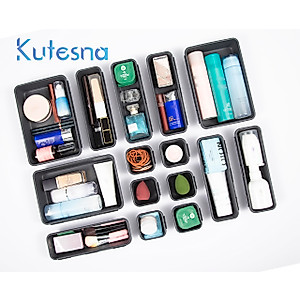 Kutesna 15 PCS Interlocking Desk Drawer Organizer Separator for Office,Bathroom,Kitchen,Makeup