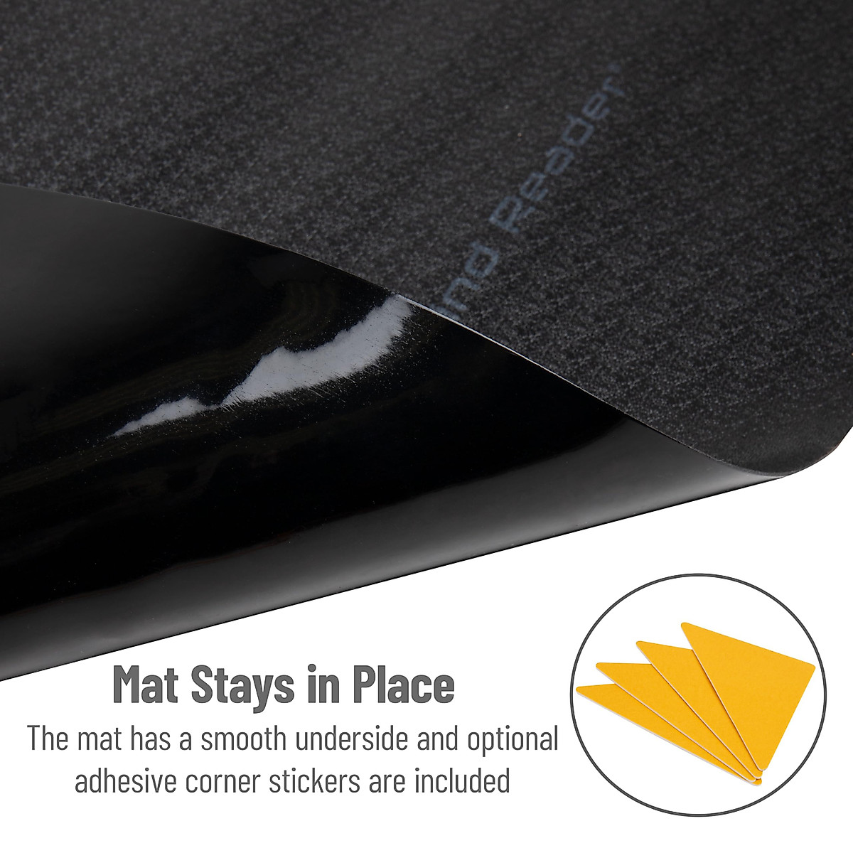 Mind Reader 9-to-5 Collection, Office Chair Mat, Anti-Skid Floor Protector, 48 x 36, PVC, Black