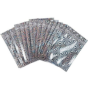 100 Pack Smell Proof Bags - 3x5 Inches Various Size Resealable Clear Ziplock Food Safe Holographic Rainbow Color