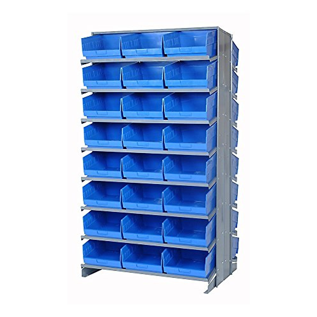Quantum Storage Systems Store More Double-Sided Pick Rack System - 48 QSB209 6" Shelf Bin Complete Package 24" x 36" x 60" - Blue