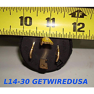 Y Adapter 2-Way Connector L14-30P Twist-Lock 4Pin Generator Plug Dual 6-50R 3Pin Miller Lincoln Hobart Plasma Cutter Welder Mig Tig Receptacle Outlet Electrical Power Cord Splitter 220/250V NEMA FX451
