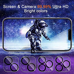Ferilinso Compatible for iPhone 14 Plus iPhone 13 Pro Max Privacy Screen Protector 2 Pack 9H Anti Spy Tempered Glass with 2 Pack Camera Lens Protector Case Friendly Bubble free accessories