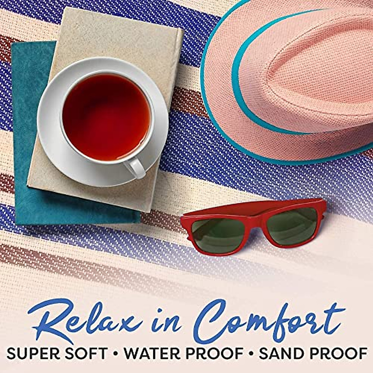 Scuddles SC-CM-01 Extra Large Picnic & Outdoor Dual Layers for Outdoor Water-Resistant Handy Mat Tote Spring Summer Camping Blanket for The Beach