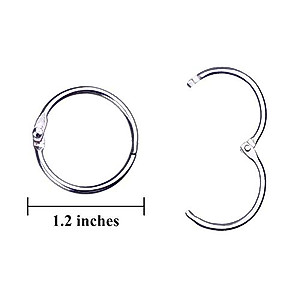 HAUTOCO 100Pcs 1.2 Inch Loose Leaf Binder Rings 30mm Silver Metal Book Rings Flash Cards Rings Keychain Key Rings for School Home Office