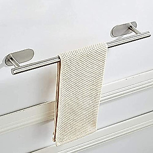 OMOONS Self Adhesive Single Towel Rail,Stainless Steel Bathroom Towel Holder Tack 40/50 / 60Cm(15.75/19.69/23.62 Inches),Towel Rails Wall Mounted for Kitchen Bathrooms (Size : 50Cm)/60Cm