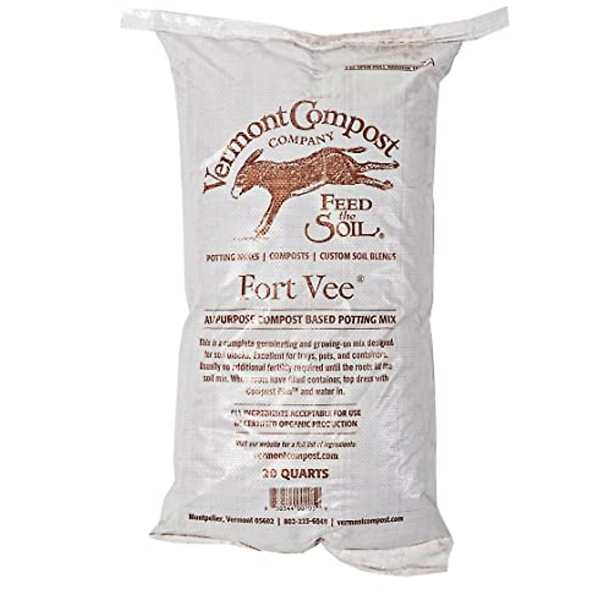 Vermont Compost Company Fort Vee - Organic Potting Soil Mix | High-Nutrient Compost-Based Potting Soil for Indoor & Outdoor Container Seed Starting, Plants & Vegetables Organic Gardening | 40 Quarts