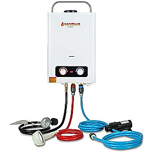 Camplux Pro 1.58 GPM Tankless Propane Water Heater, Outdoor Propane Gas Water Heater with 65 PSI High Pressure Caravan Boat Gas Hot Water System