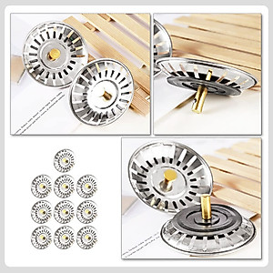 HEMOTON 10pcs sink strainer bathtub sink stopper sink basket shower drain covers bathtub drain stopper Kitchen Sink Filter bathtub stopper anti-blocking Sealing water cover Stainless steel