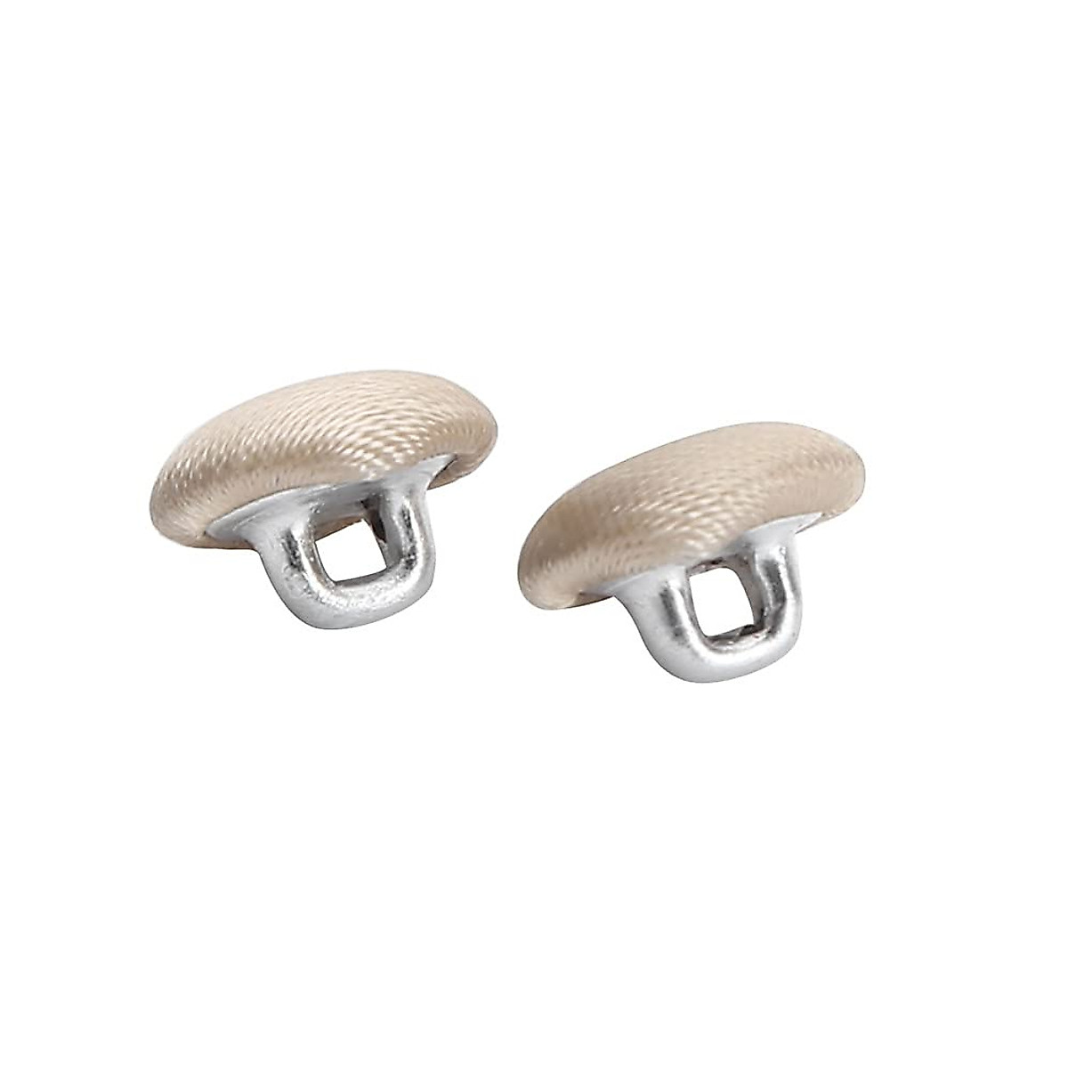 20 Pcs Satin Covered Metal Shank Buttons Cloth Buttons for Wedding Dress Tuxedo Suits (Champagne, 10mm)