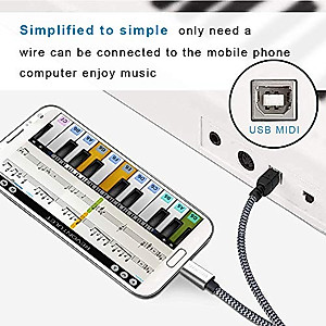 MOSWAG 6.6FT/2M USB C Printer Cable Type C to USB MIDI Cable for Samsung Huawei Laptop MacBook to Midi Controller,Midi Keyboard,Printer Scanner,Audio Interface Recording and More