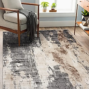 LUXE WEAVERS Modern Area Rugs with Abstract Patterns 7681 – Medium Pile Area Rug, Gray / 6 x 9
