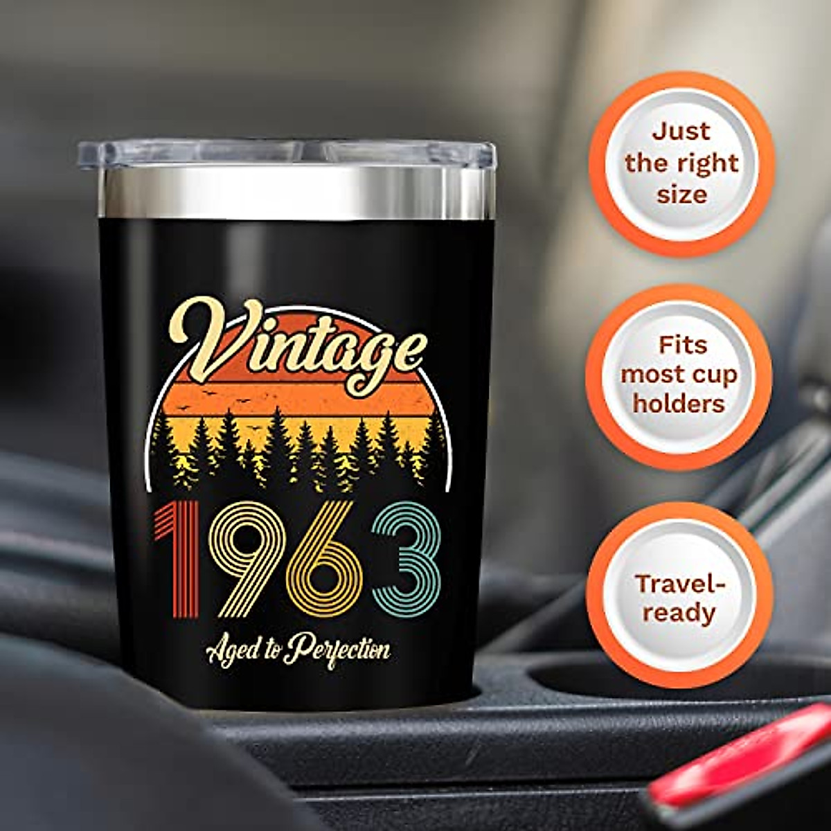 ZAGKOO 61th Birthday Gifts For Women, Men - 60th Birthday Decorations Women, Men - 1963 Birthday Gift Ideas For Men, Women - 61th Birthday Gift Ideas - Happy 61th Birthday, Turning 61 Cup